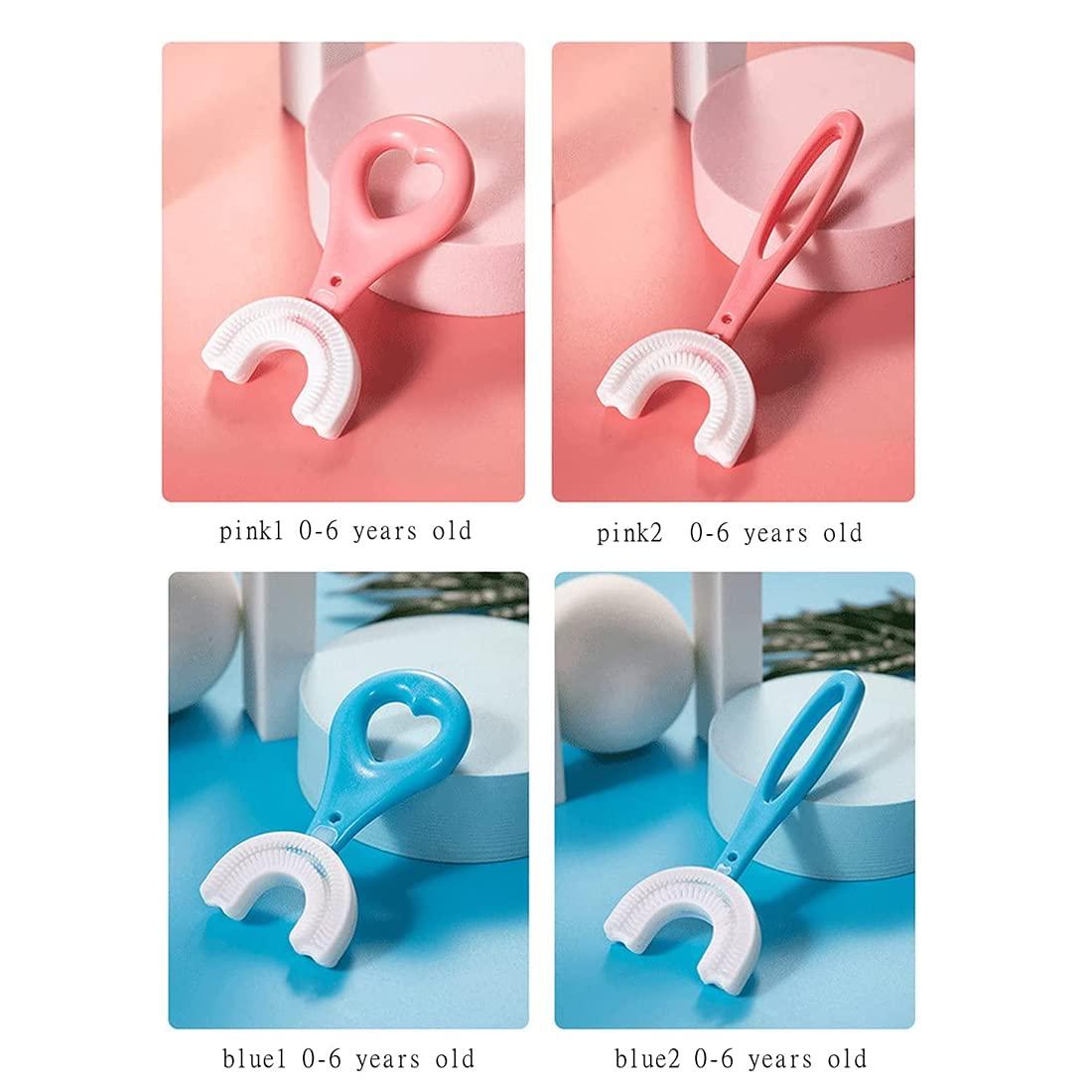 Pritbon 4Pcs Children's U-Shape Toothbrush for 360 Cleansing | Heart ...