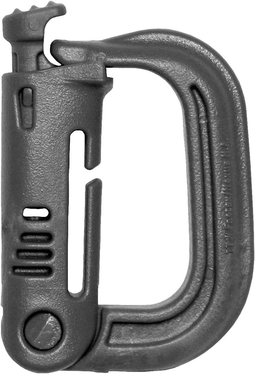 ITW - 4 Pack - BLACK - D-Ring Grimloc Locking for Molle Webbing. USA Made