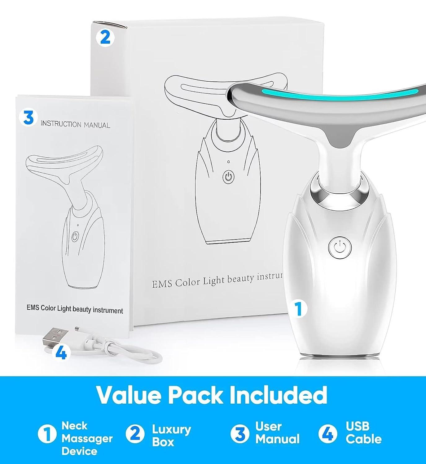 Red Light Therapy Face Massager for Neck Lines, Wrinkles & Double Chin ...