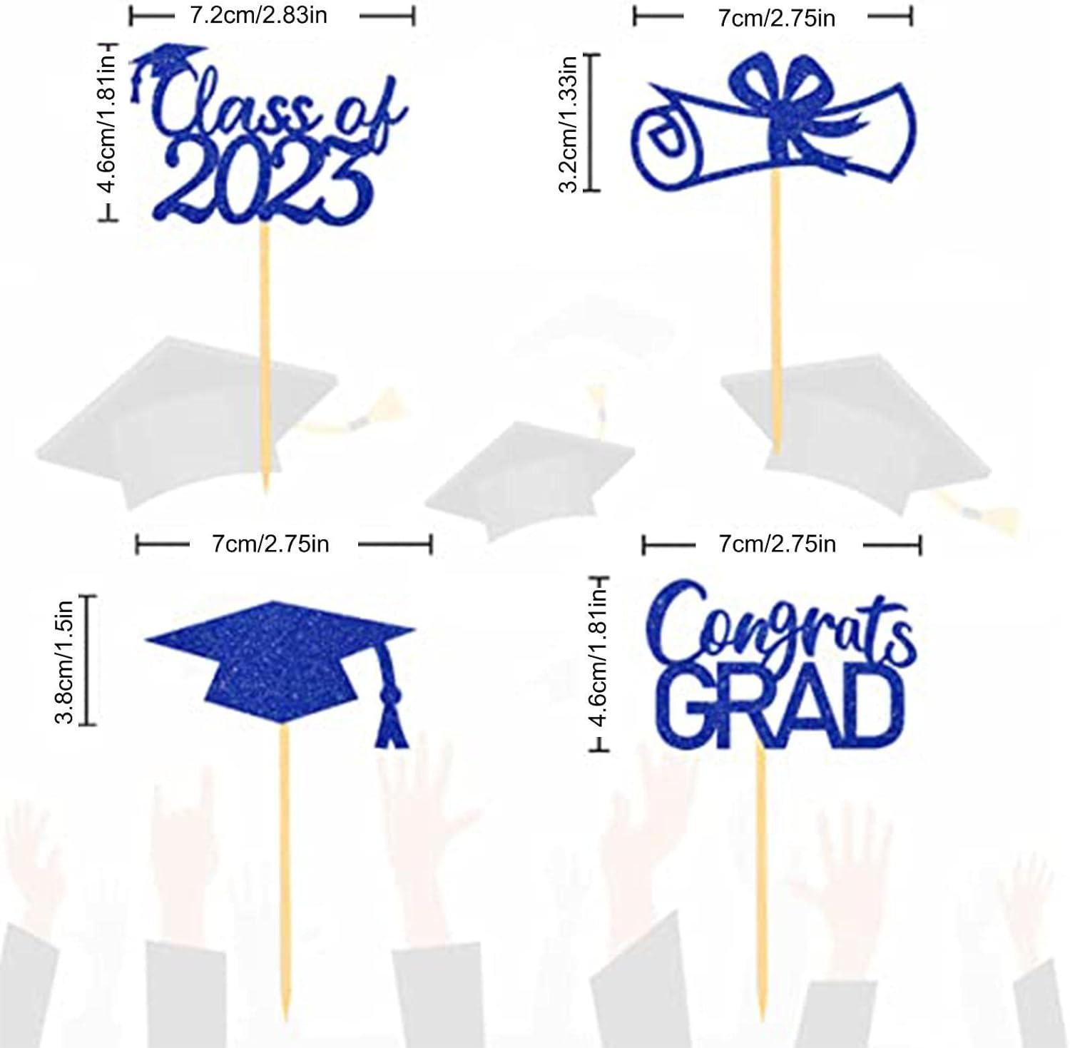 Raxove 2023 Cupcake Toppers - Graduation Theme Cupcake Toppers Class of ...