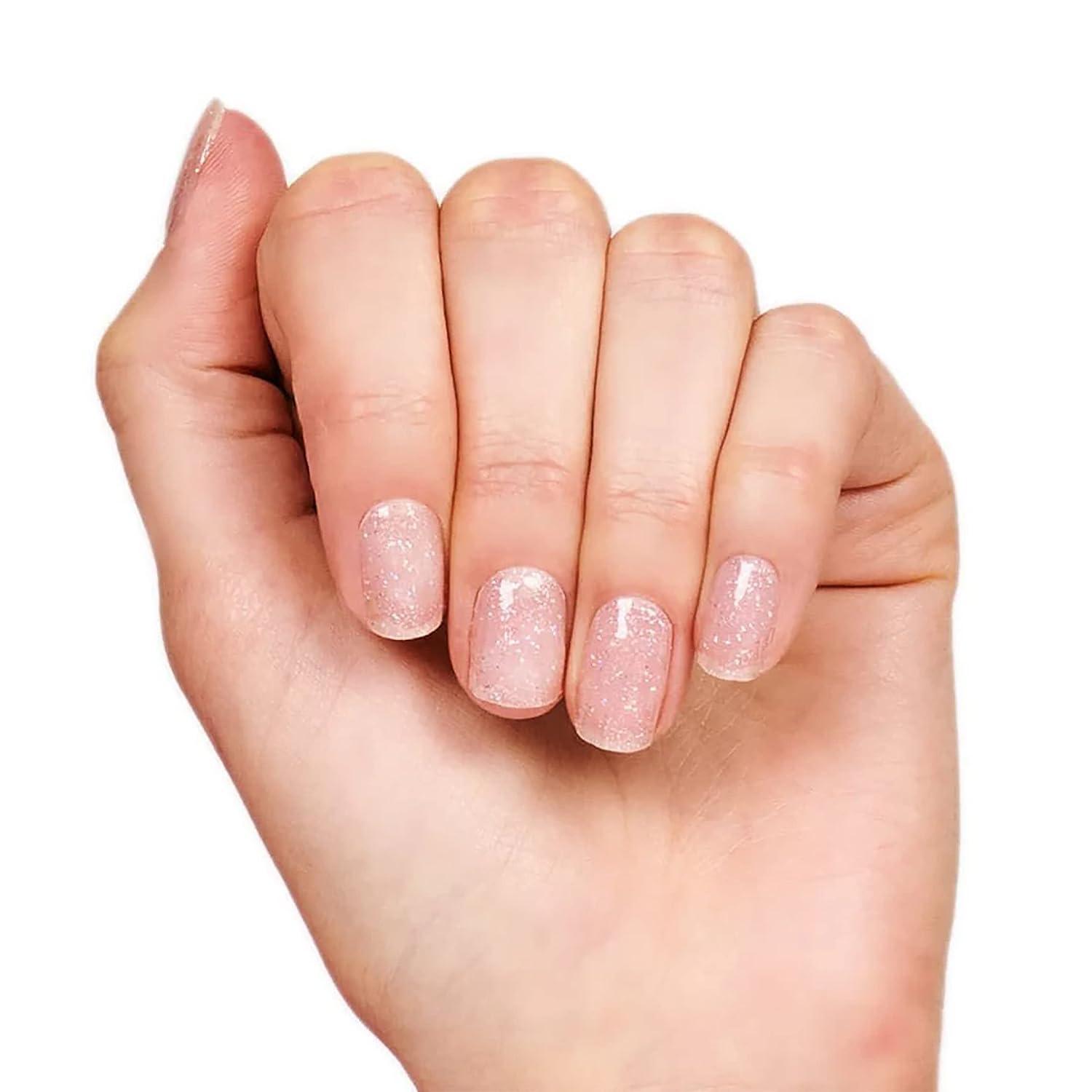 Color Street Wannabe Glitter Overlay Translucent Pink Clear Pink - 16 Count