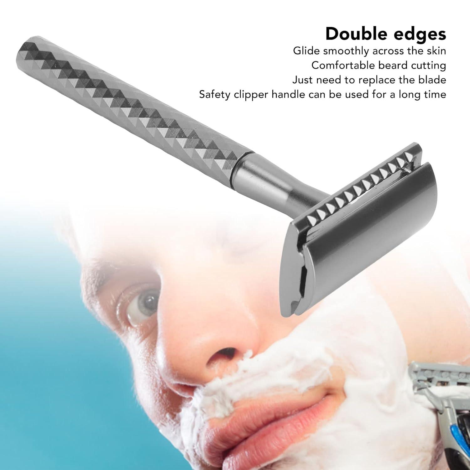 Double Edge Razor for Men - Durable Short Grip Safety Clipper Handle ...