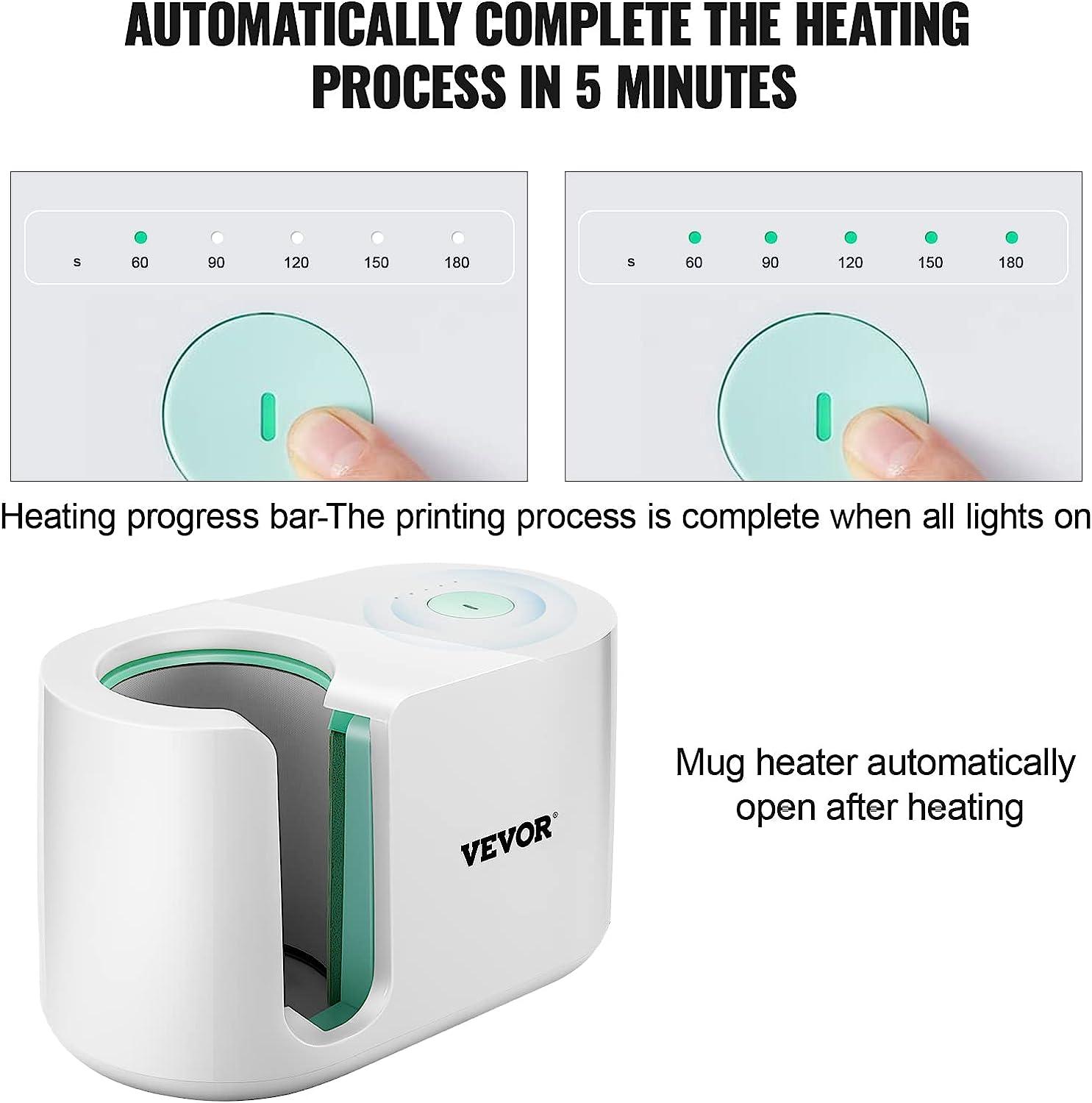VEVOR Automatic Mug Heat Press for Sublimation 11-15oz - DIY Coffee Cup ...