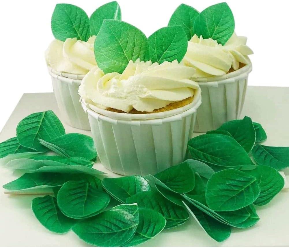 Christmas Green Leaves For Cupcake Toppers Leaf Rice Paper Wafer Paper ...