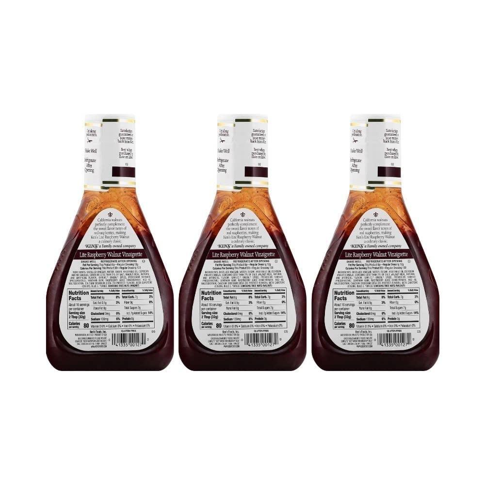 Ken's Steak House Lite Raspberry Walnut Vinaigrette 16 Fl Oz - Pack of ...