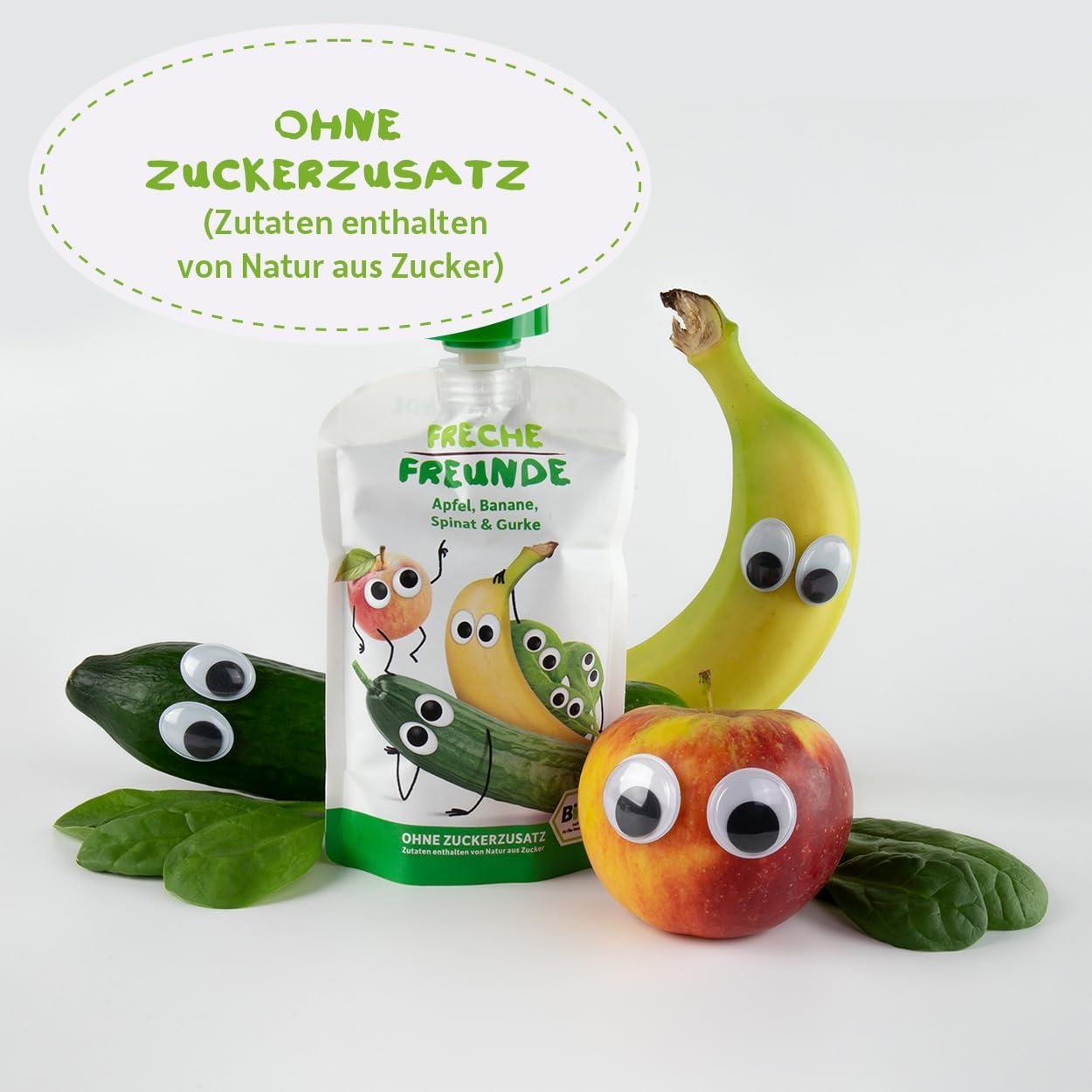 Cheeky Friends Bio Quetschie: Apple Banana Spinach & Cucumber Fruit ...