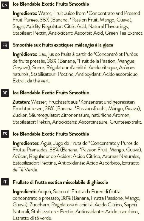 Exotic Fruits Vegan Smoothie Mix - Real Fruit Puree Concentrate (1L ...