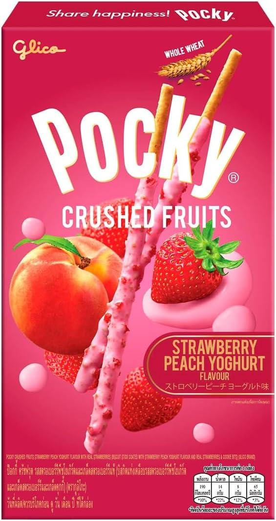 Pocky Crushed Fruits (Pack of Two) - Strawberry Peach Yoghurt Flavour ...