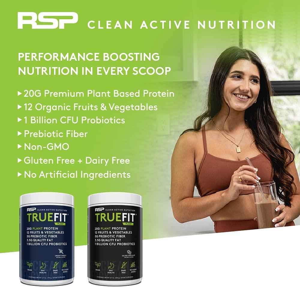 RSP Nutrition TrueFit Plant Protein Shake - Salted Chocolate - 1.81 lbs ...