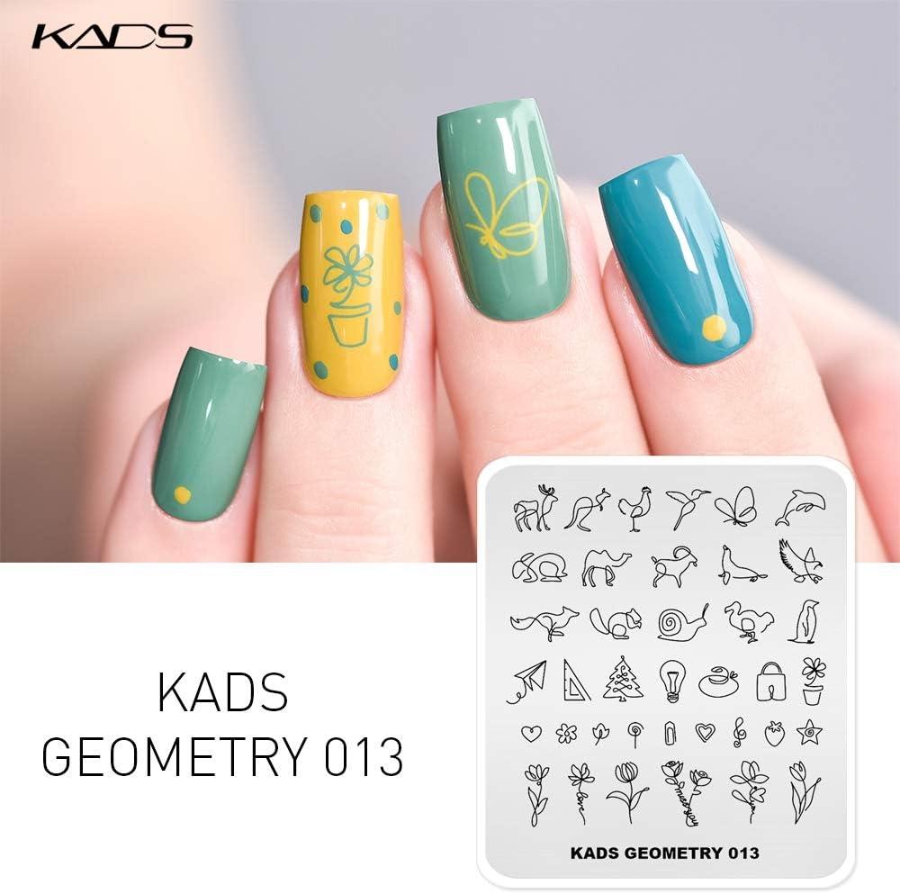 KADS 5pcs Nail Stamp Plates Set - Unique Irregular Geometry Patterns ...