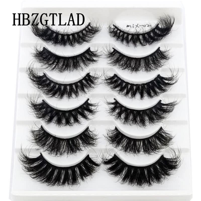 HBZGTLAD Cat-Eye 8D Wispy False Eyelashes - Pack of 6 Pairs | Dramatic ...