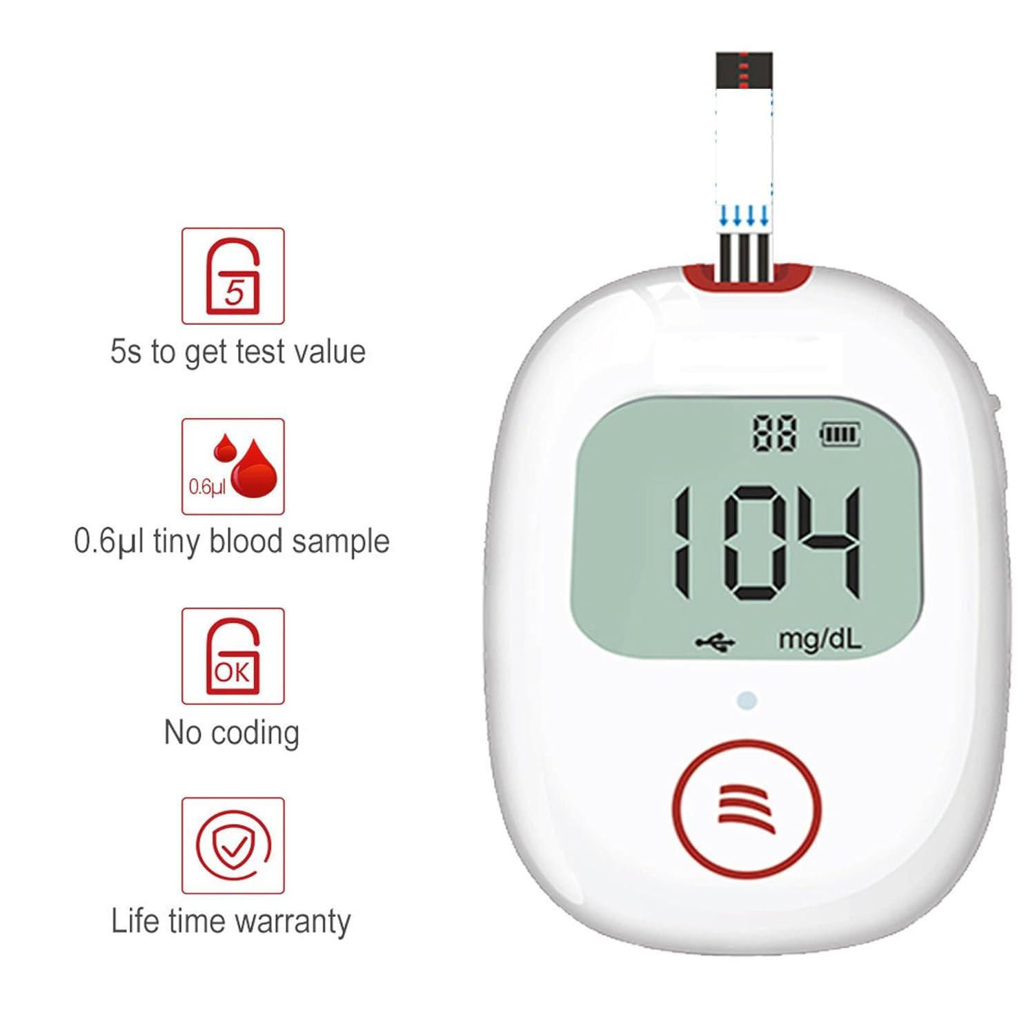High Precision Blood Glucose Meter Kit - Fast Results Diabetic Supplies ...