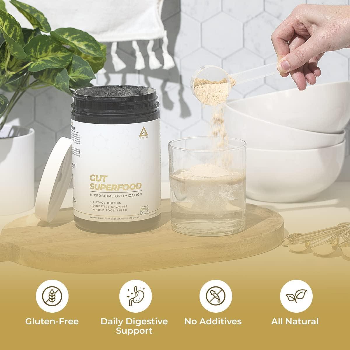 LevelUp Gut Superfood Fiber Supplement for Leaky Gut & Digestive Health ...