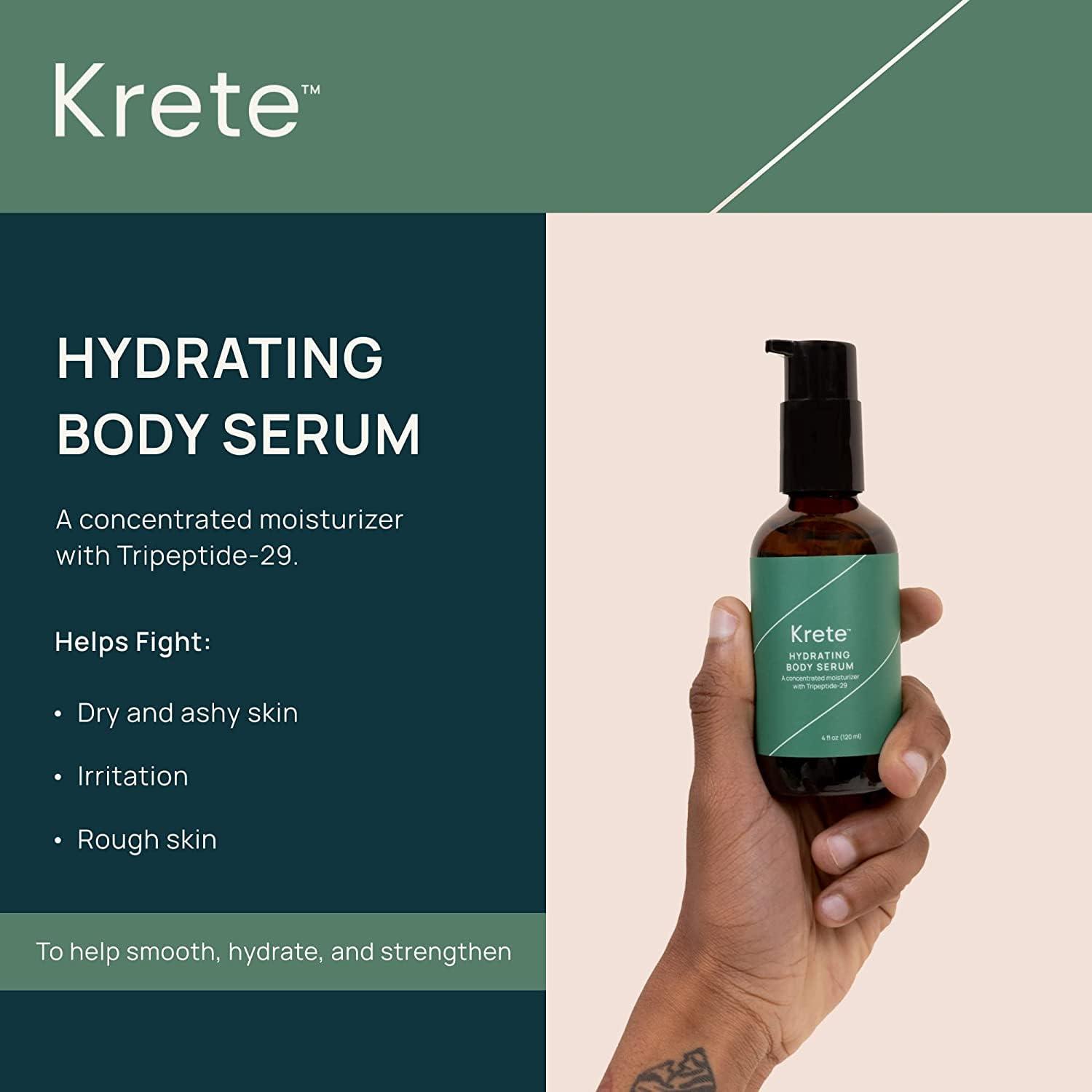 KRETE Hydrating Body Serum | 4 fl oz + 7 Day Sample | Moisturizing ...