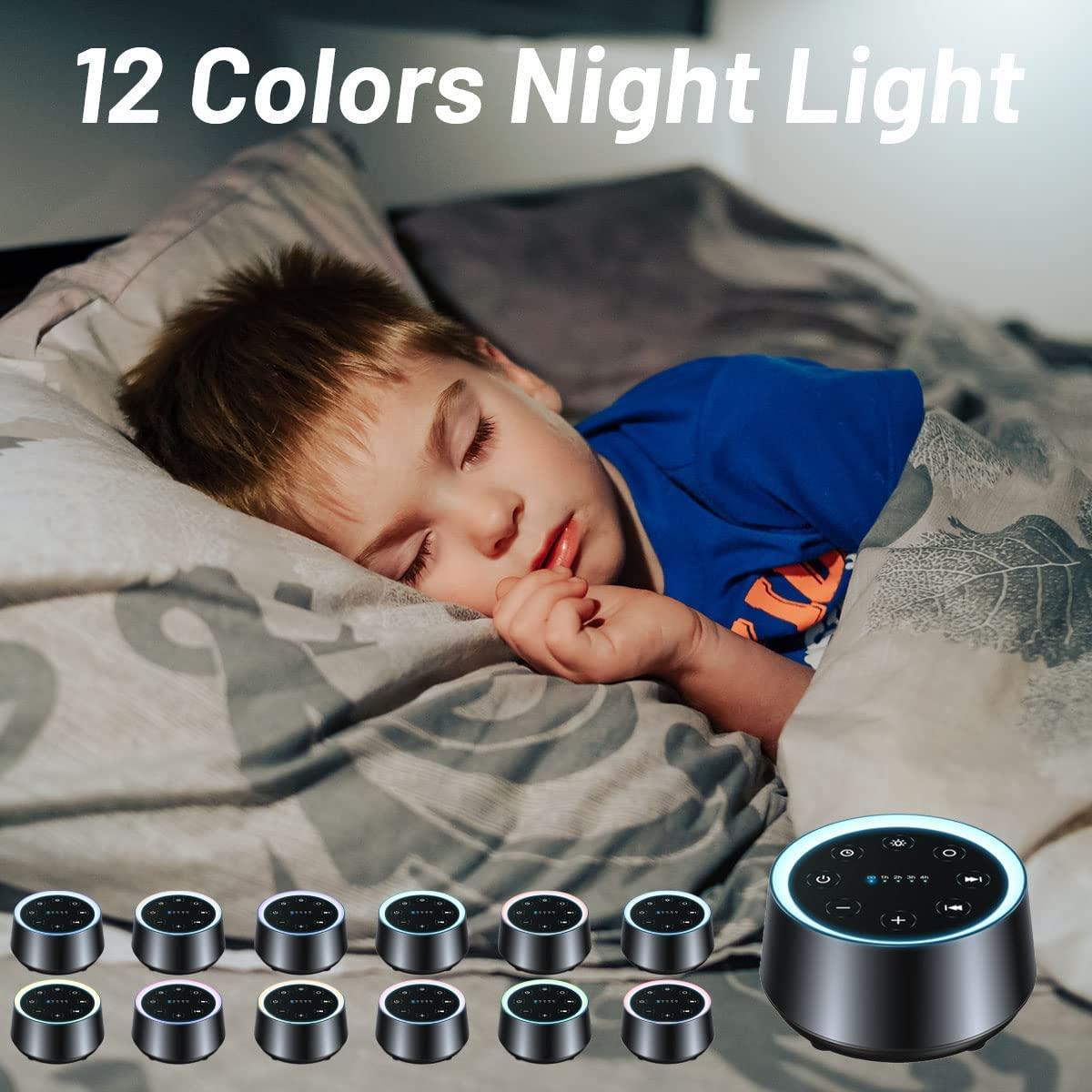 EasyHome Sleep Sound Machine | 30 Soothing Sounds, 12 Night Light ...