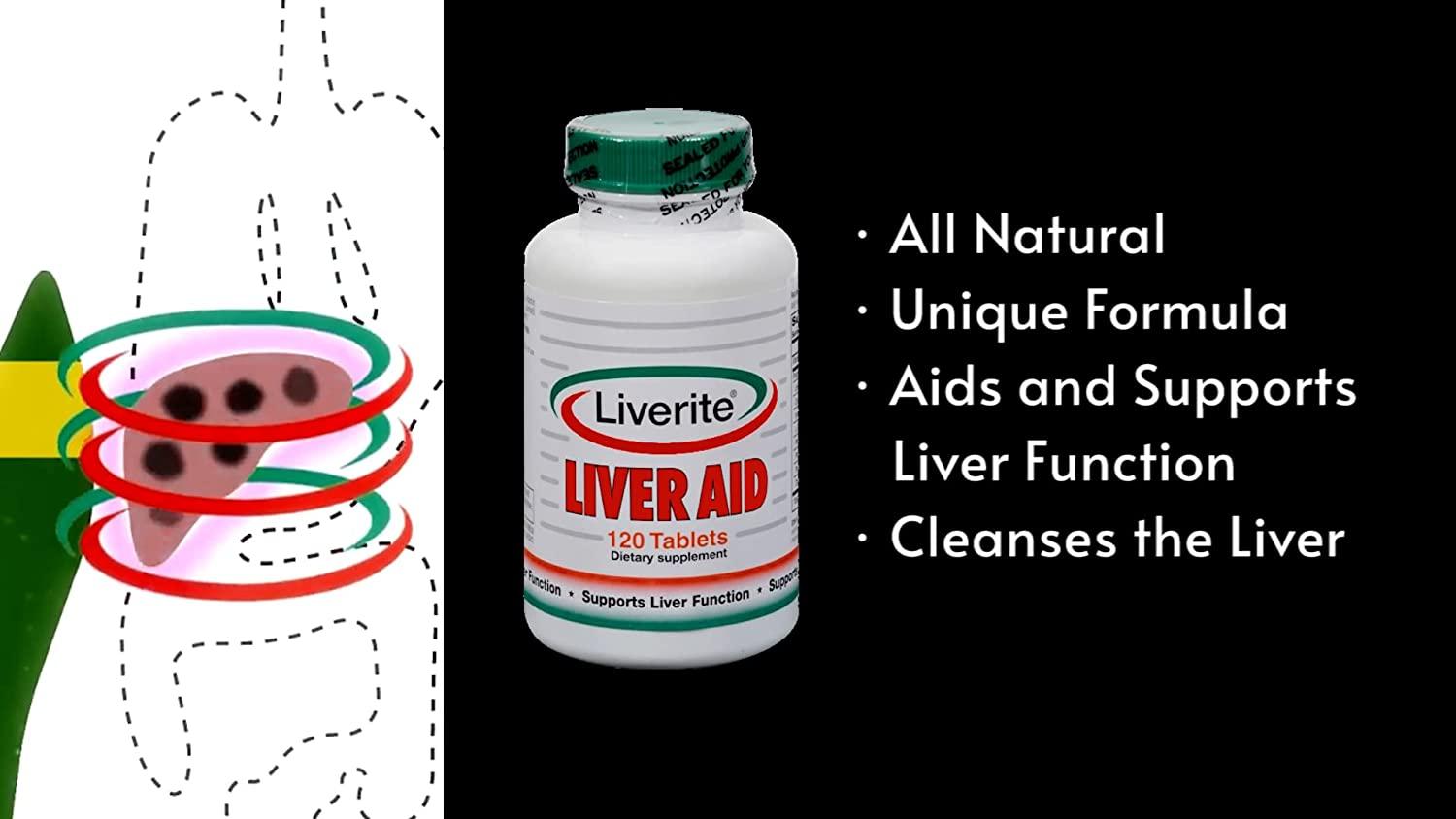 Liverite Liver Aid 2-Pack 120 Tablets (240ct) - Liver Support and ...
