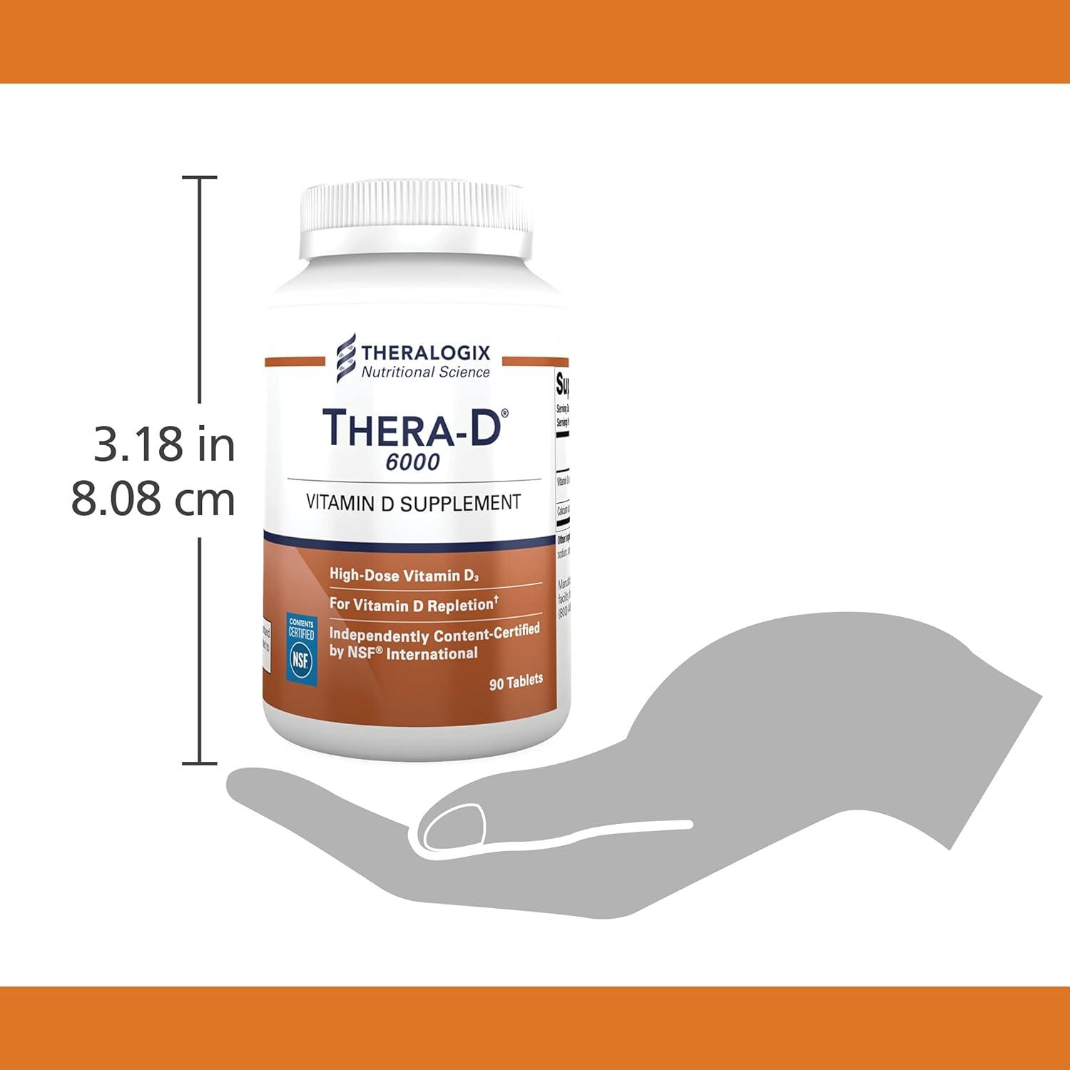 Thera-D 6000 Vitamin D Supplement | 6000 IU D3 Tablets | 90 Day Supply ...