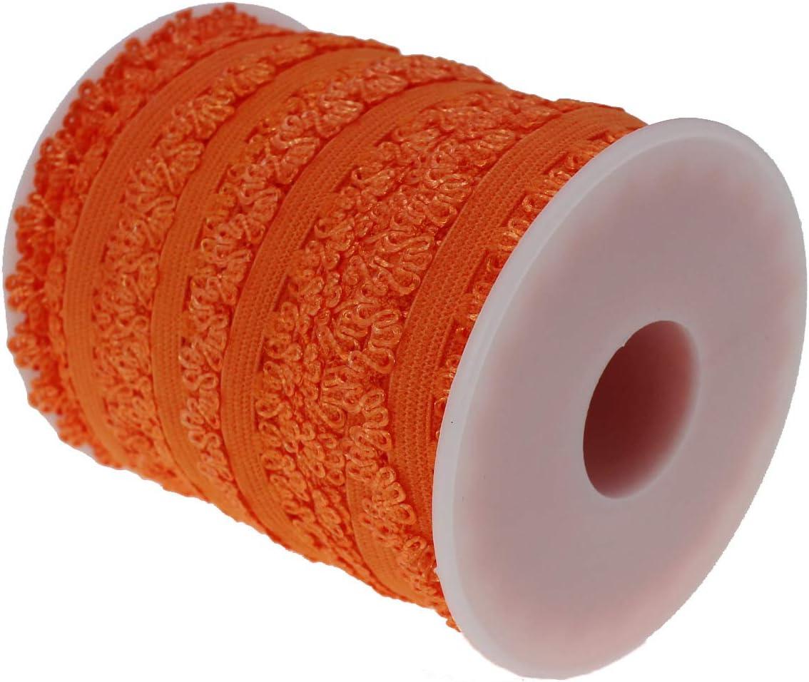 16 Yards 3/4'' Picot Edge Stretch Lace for Headbands - Orange Red ...
