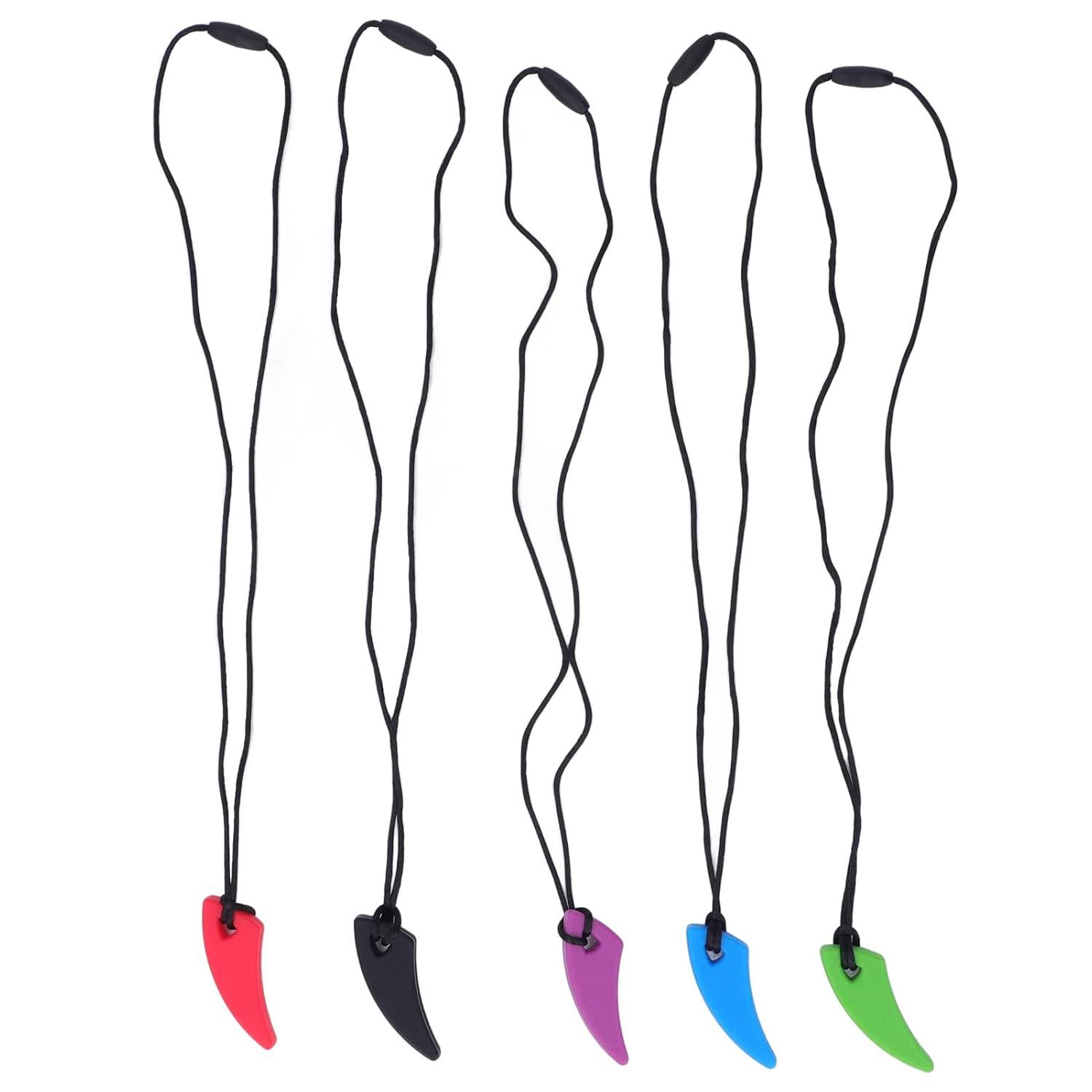 Sensory Chewing Chains for Autism - Silicone Tooth-Shaped Necklace (5 ...