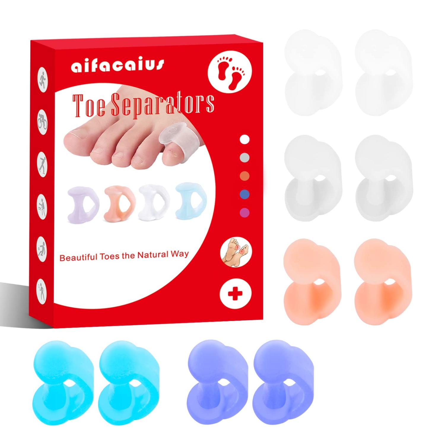 12 Pack Gel Little Toe Separators & Spacers - Pinky Toe Cushions for ...
