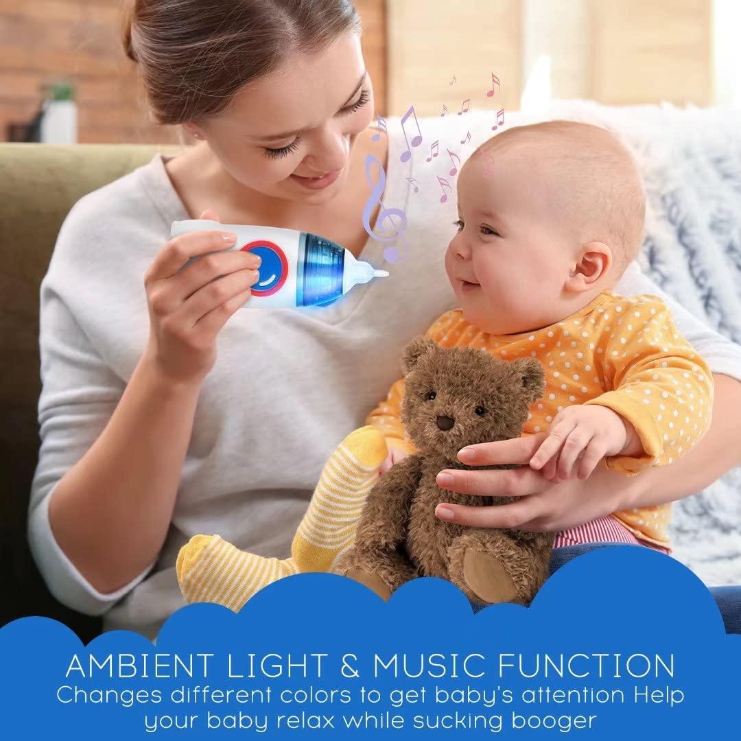 Electric Baby Nasal Aspirator - Rechargeable Snot Remover with 3 ...