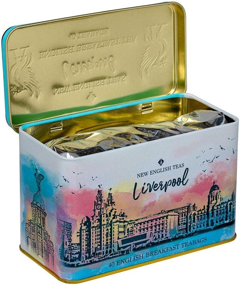 New English Teas Liverpool Gifts Tea Caddy with 40 English Breakfast ...