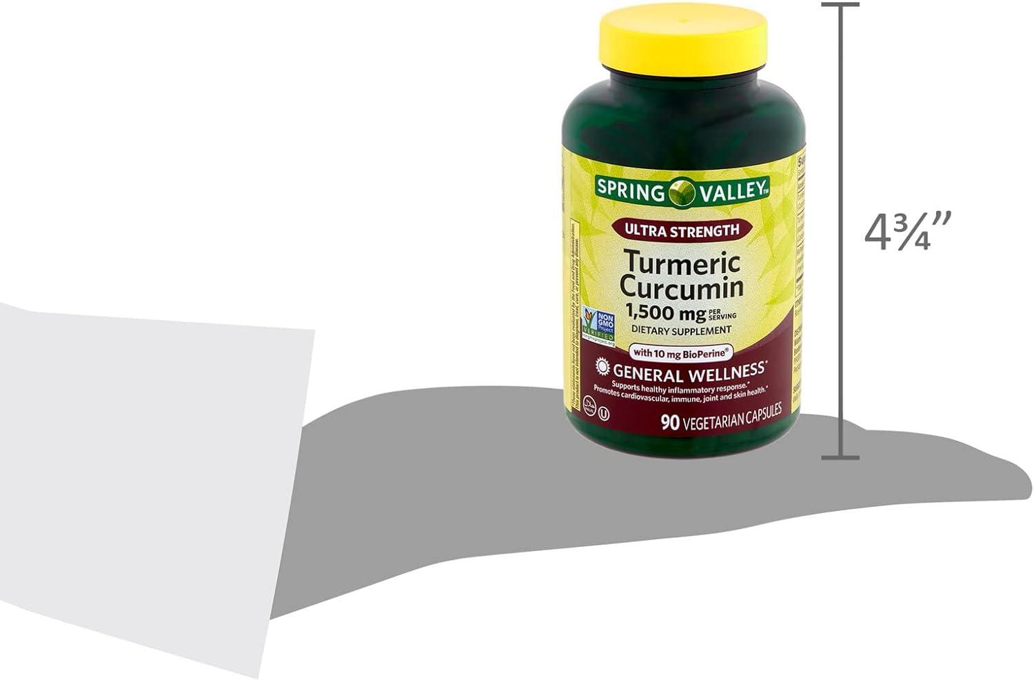 Spring Valley Turmeric Curcumin 1500mg Dietary Supplement with Luall ...