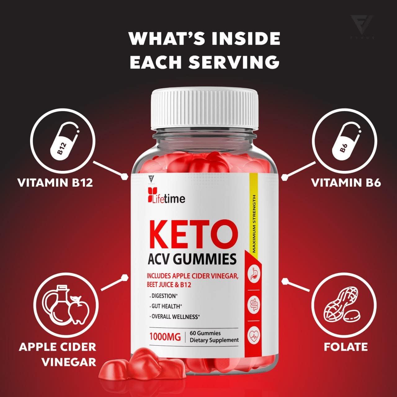 Lifetime Keto Plus ACV Gummies for Advanced Weight Loss - 60 Gummies ...
