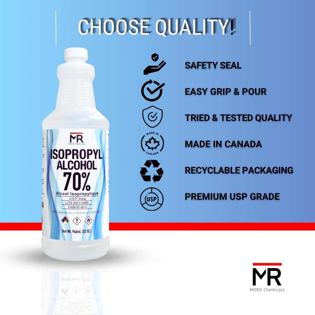 Moro Chemicals Isopropyl Alcohol 70 Percent - 1 litres (32 fl oz.) USP ...