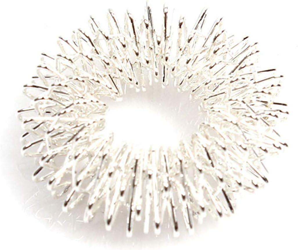 Winwinfly Acupressure Ring - Silver Finger Massage Ring for Stress ...