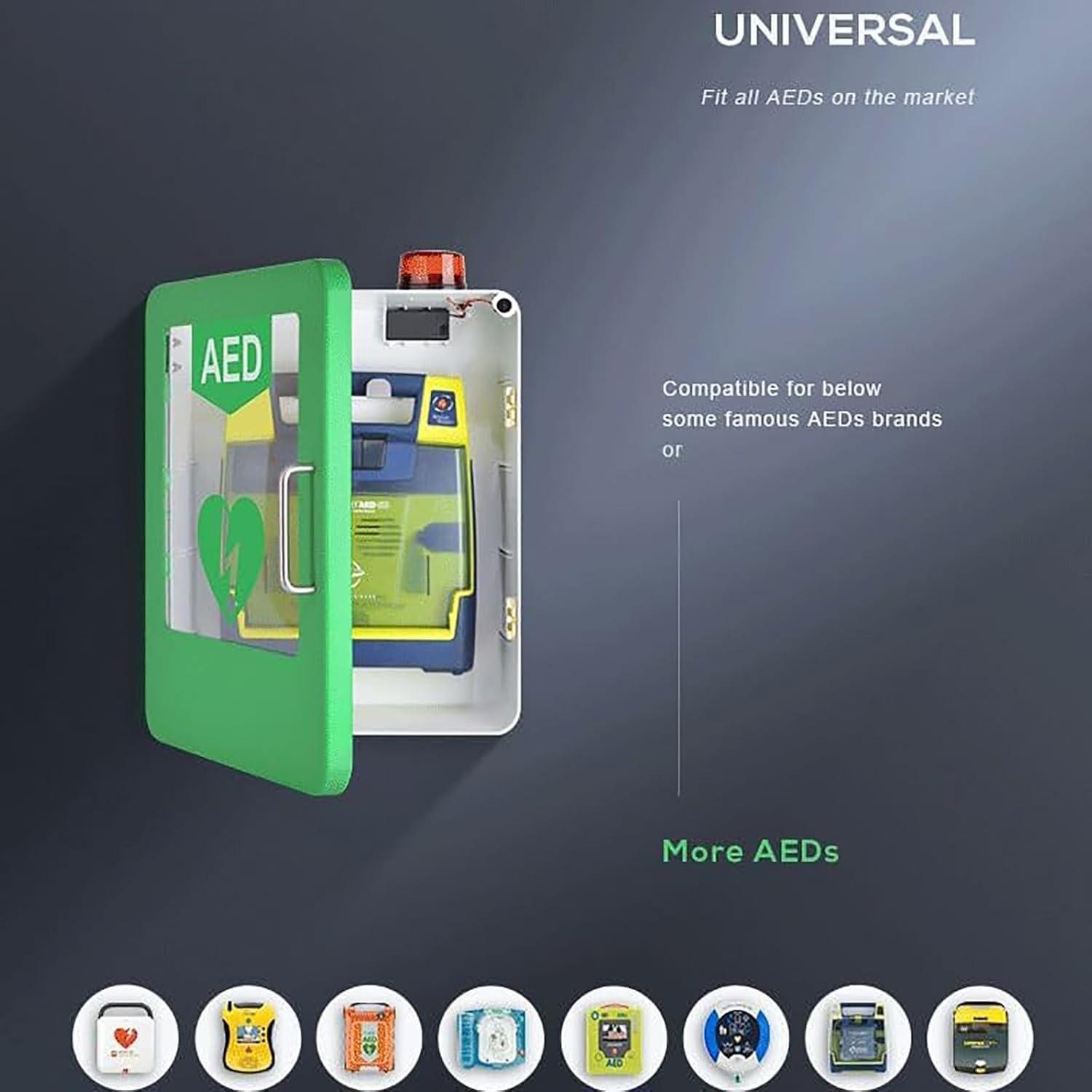 Qianmei AED Defibrillator Wall Cabinet with Key & Alarm | ABS ...