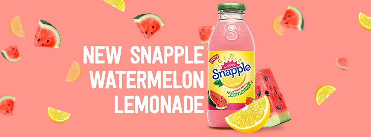 Snapple Watermelon Lemonade - All Natural 16 Fl Oz (Pack of 8), 128 Fl Oz Total | Buy Now with ...