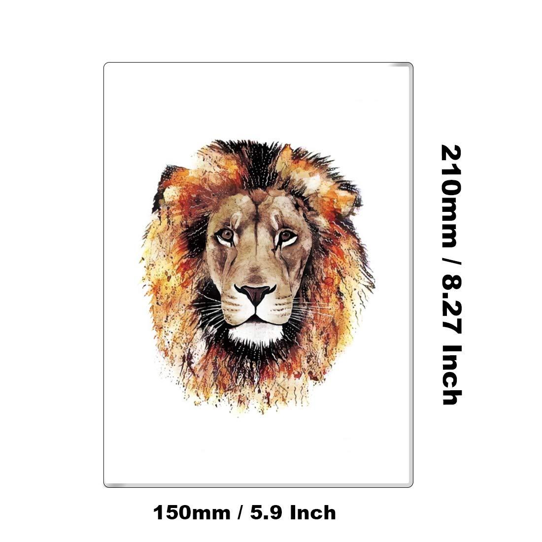Large Tiger Temporary Tattoos - Waterproof 3D Animals Lion Sticker for ...