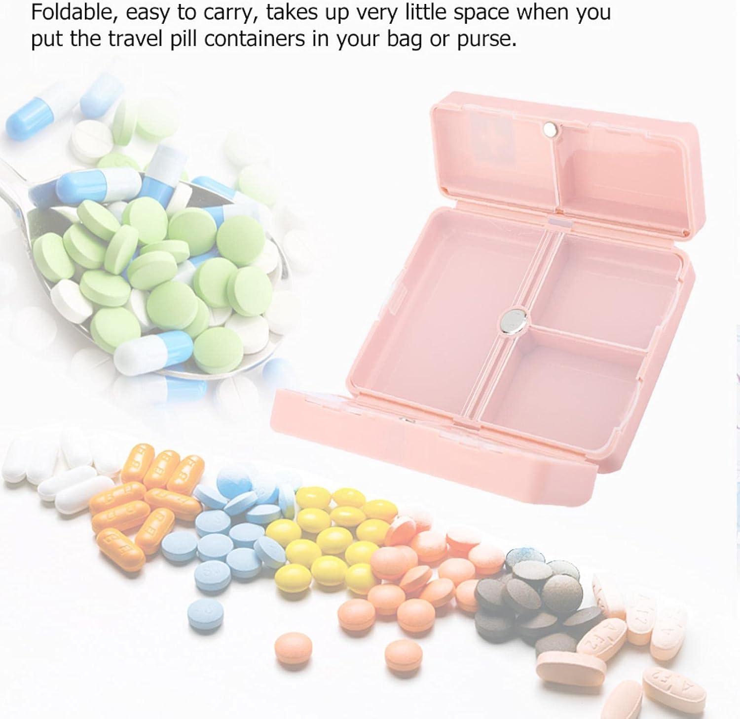Portable Daily Pill Case - Foldable Magnetic Pill Box Organizer with 7 ...