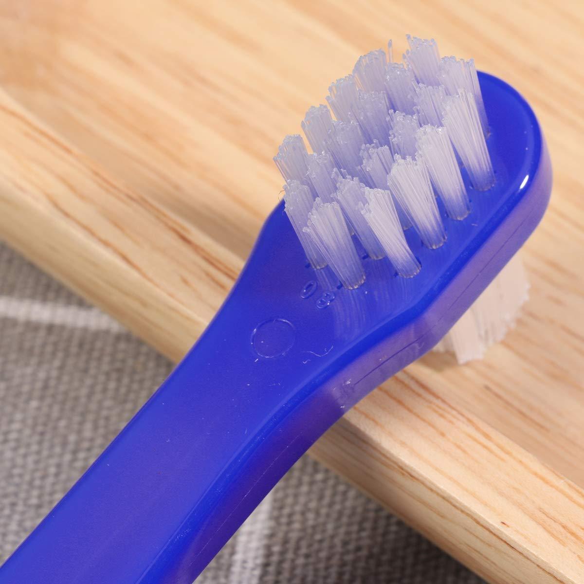 SUPVOX 2PCS False Teeth Brushes - Two-Side T-Shape Denture Toothbrush ...