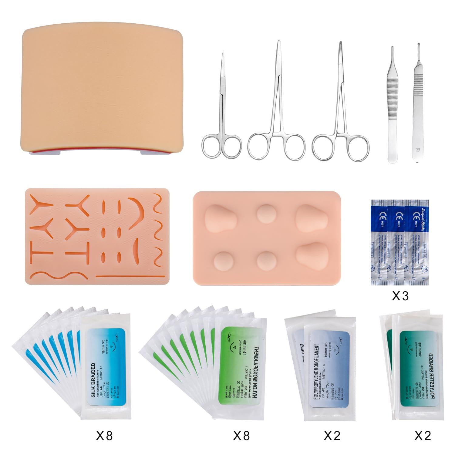 Medarchitect Premium Suture Skill Trainer Kit with DIY Suture Pad - 19 ...