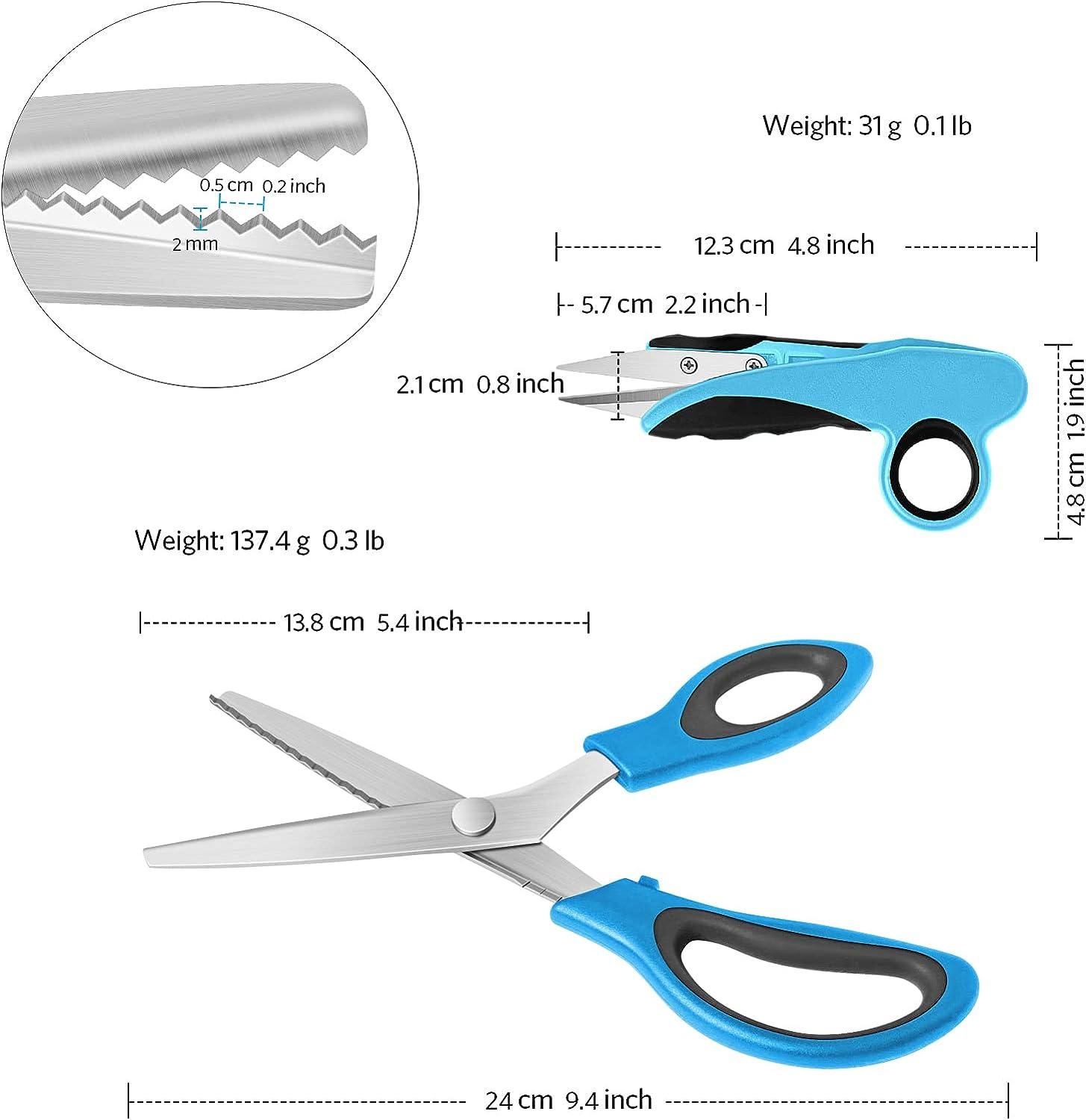 Asdirne Professional Zig Zag Pinking Shears with Rubber Grips - 9.4 ...