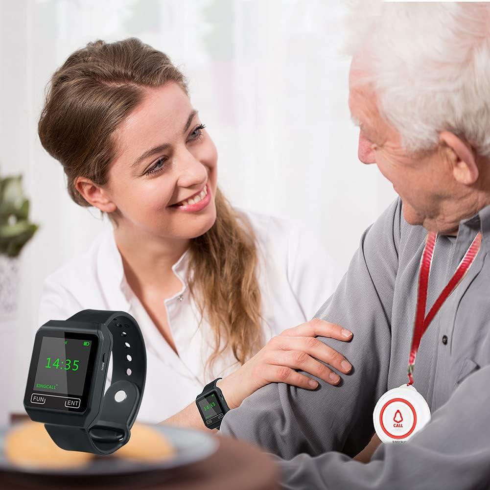 Singcall Caregiver Pager System | Wireless SOS Call Button for Seniors ...