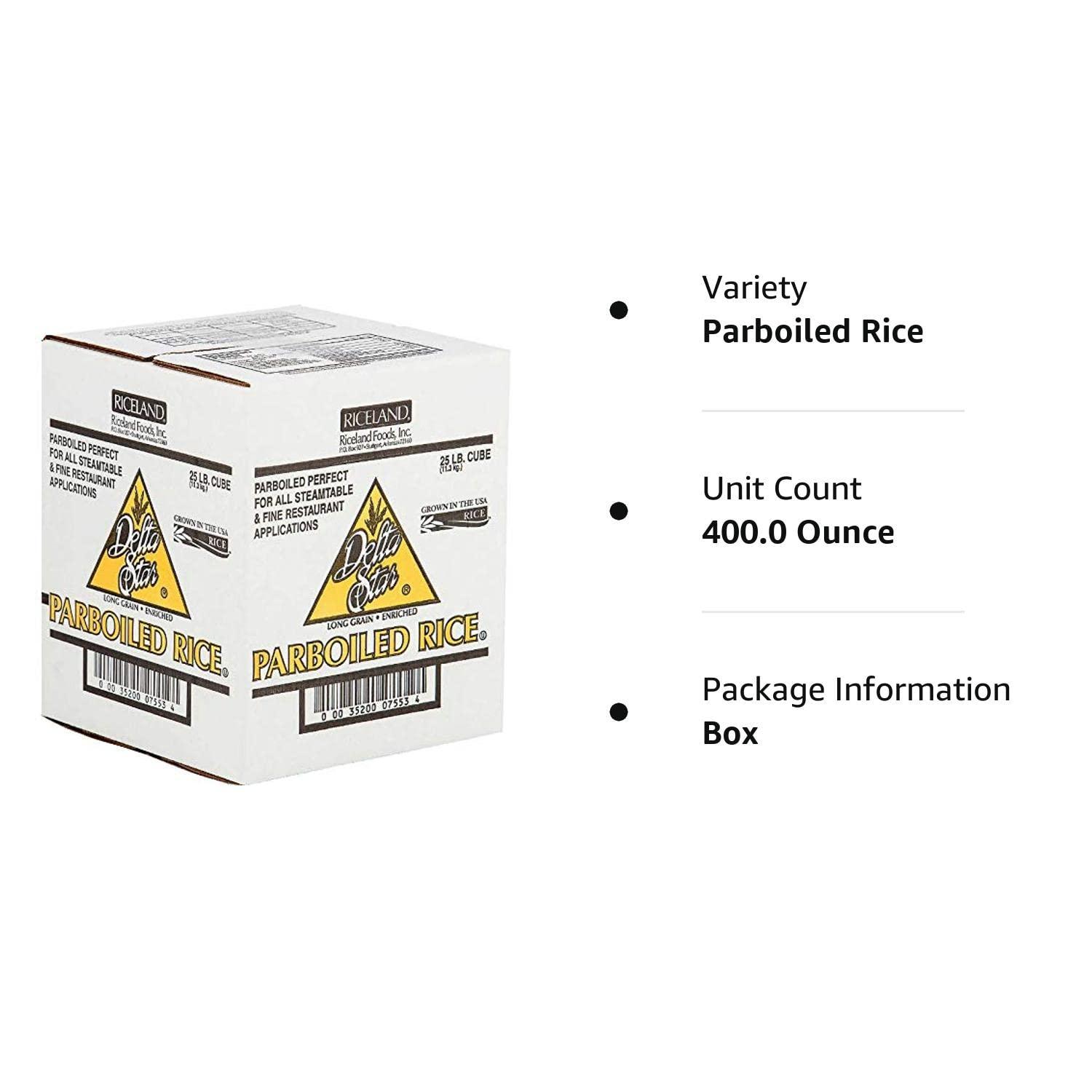 Delta Star Parboiled Rice 25 lb. - Premium Quality Long Grain Rice ...
