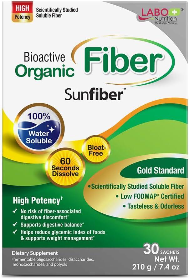 LABO Nutrition Bioactive Organic Fiber Sunfiber Soluble Prebiotic Fiber ...