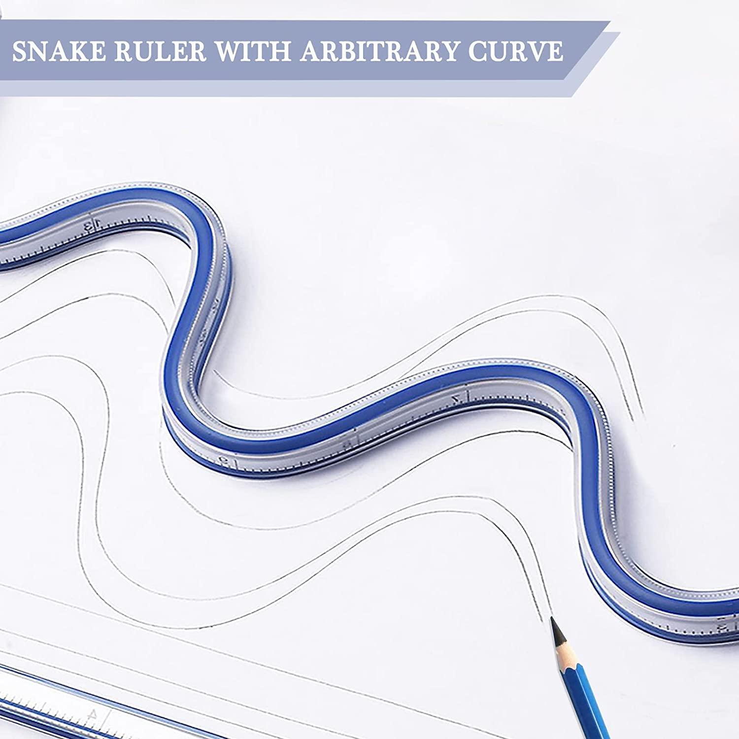 HLZC 2 Pieces 24 Inch Ruler Flexible Curve Ruler Rulers for Drawing ...