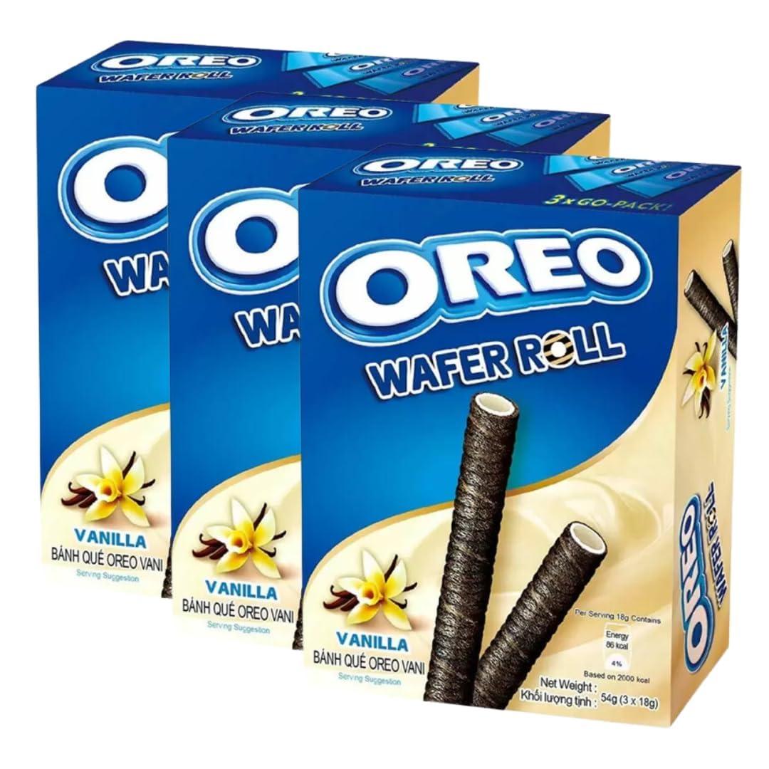 Wafer Bundle Containing Oreo Vanilla Cream Filled Wafer Rolls 54g (3 ...