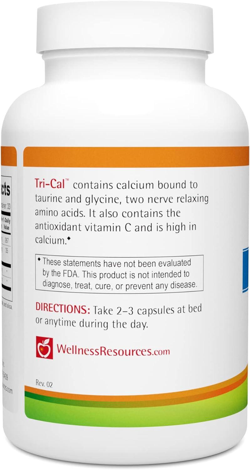Tri-Cal Supplement - Taurine, Glycine, Calcium for Relaxation & Sleep ...