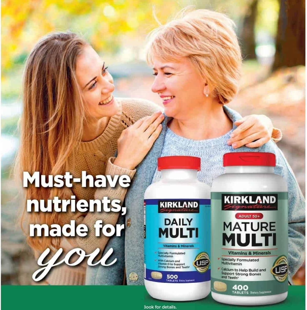 Kirkland Signature Mature Multi Adult 50+ Bundle - 900 Tablets Combo ...
