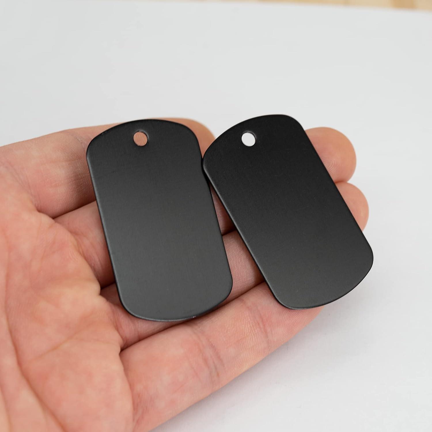 StayMax Anodized Aluminum Engraving Blank Tags - 50 Pack (Black) | Buy ...