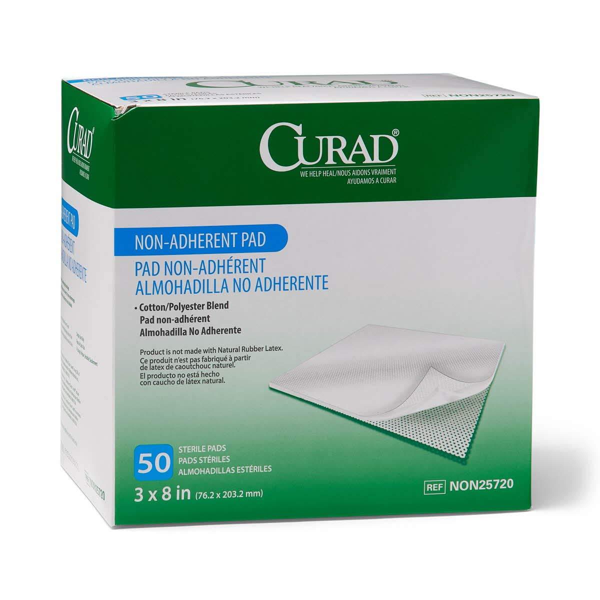 Medline Curad Sterile Non-Adherent Pad 3x8 - Pack of 50 | Medical Grade ...