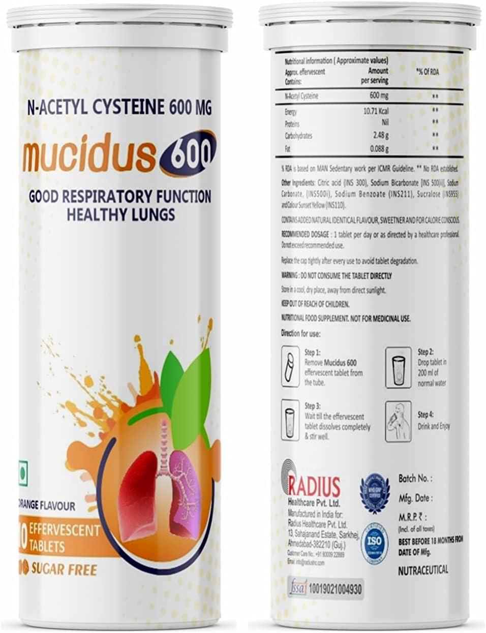 Roti N-Acetylcysteine 600 mg Effervescent Tablets - Antioxidant for ...