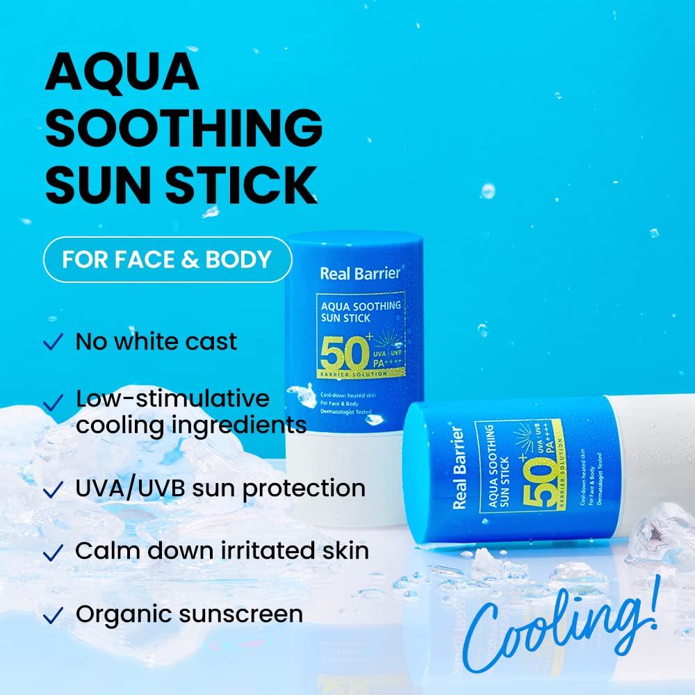 Real Barrier Aqua Soothing Sun Stick SPF50+PA++++ 21g - Cooling ...
