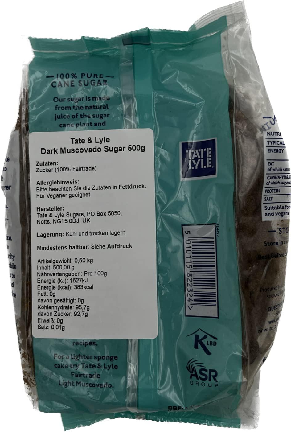 Buy Tate & Lyle Fairtrade Dark Muscovado Sugar 500g | Premium Quality ...