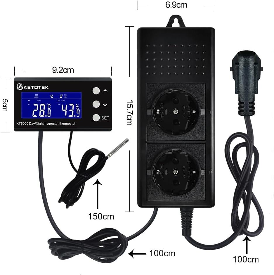 Buy Ketotek Digital Thermostat & Hygrostat Socket - Temperature ...